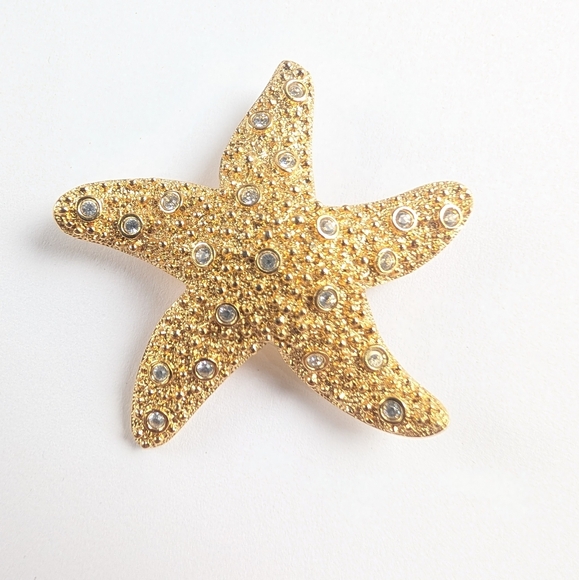 Jewelry | Vtg Retired Swarovski Crystal Starfish Star Brooch Pin Swan ...